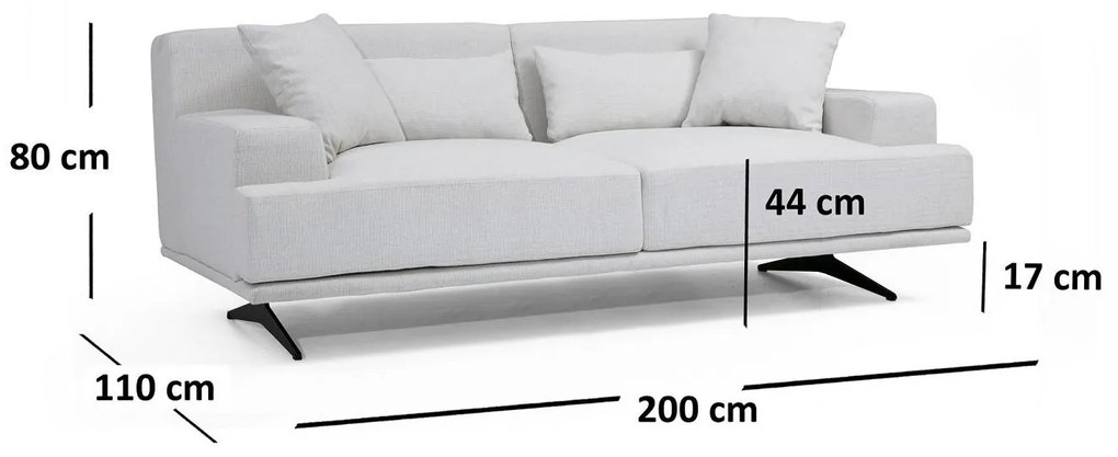 Designová sedačka Kessya 200 cm béžová