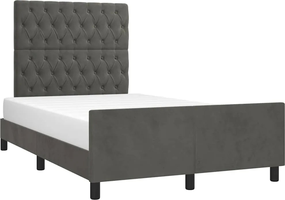 Rám postele bez matrace tmavě šedá 120 x 200 cm samet 3125929