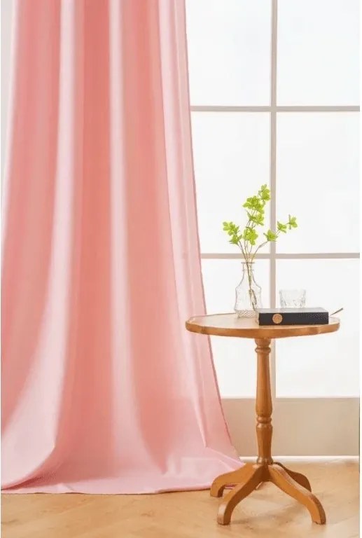 Závěs OXFORD LIGHT 140x250 cm, růžový Zavěšení: Kovové kroužky