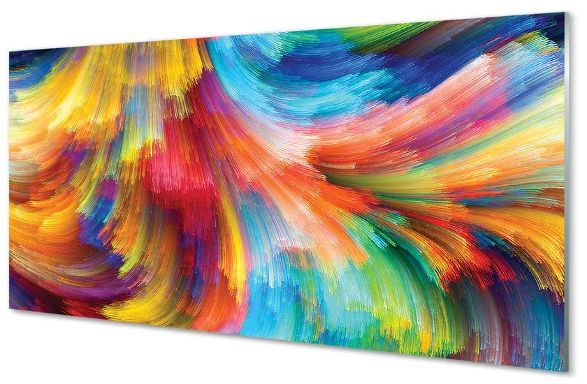 akrylový obraz Nepravidelné barevné proužky fraktály 125x50 cm