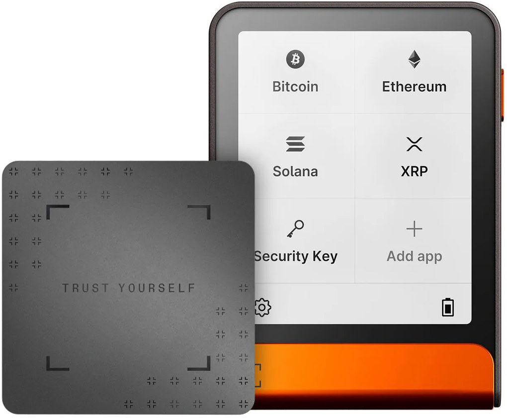 Ledger flex orange crypto hardware wallet with recovery key