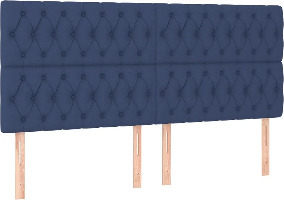 Box spring postel s matrací a LED modrá 180x200 cm textil 3135139