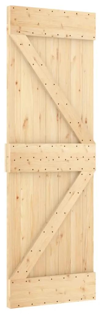 Posuvné dveře s kováním 70 x 210 cm masivní borové dřevo,  3203044