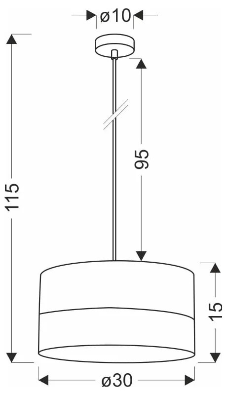 Bílé závěsné svítidlo se stínidlem z dýhy a textilu ø 30 cm Bianco – Candellux Lighting