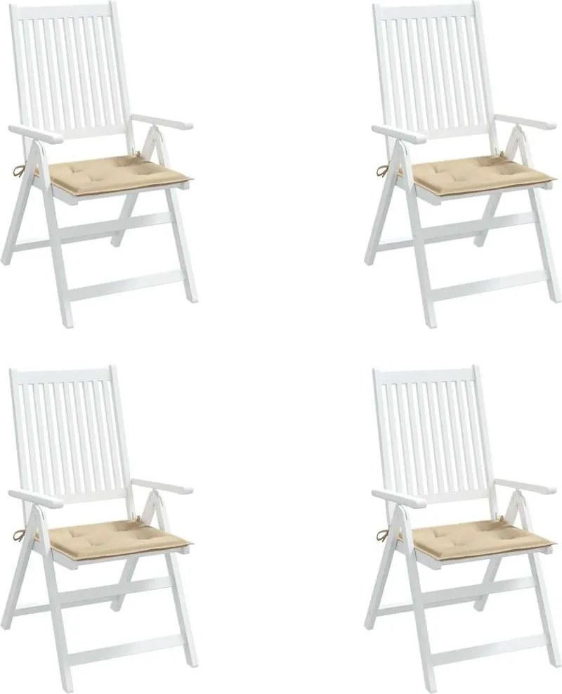 Podušky na zahradní židli 4 ks béžové 50x50x3 cm látka oxford 314044