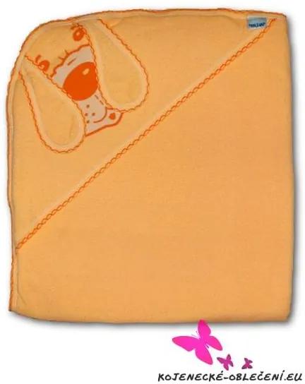 Dětská froté osuška pejsek 100x100 oranžová