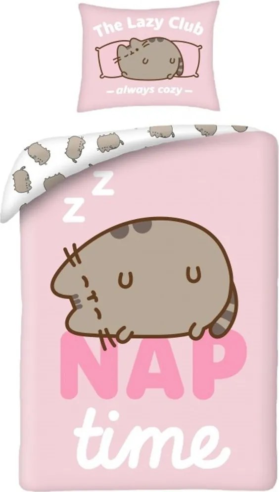 Ložní povlečení z mikrovlákna Pusheen - motiv NAP time - 70x90 cm + 140x200 cm