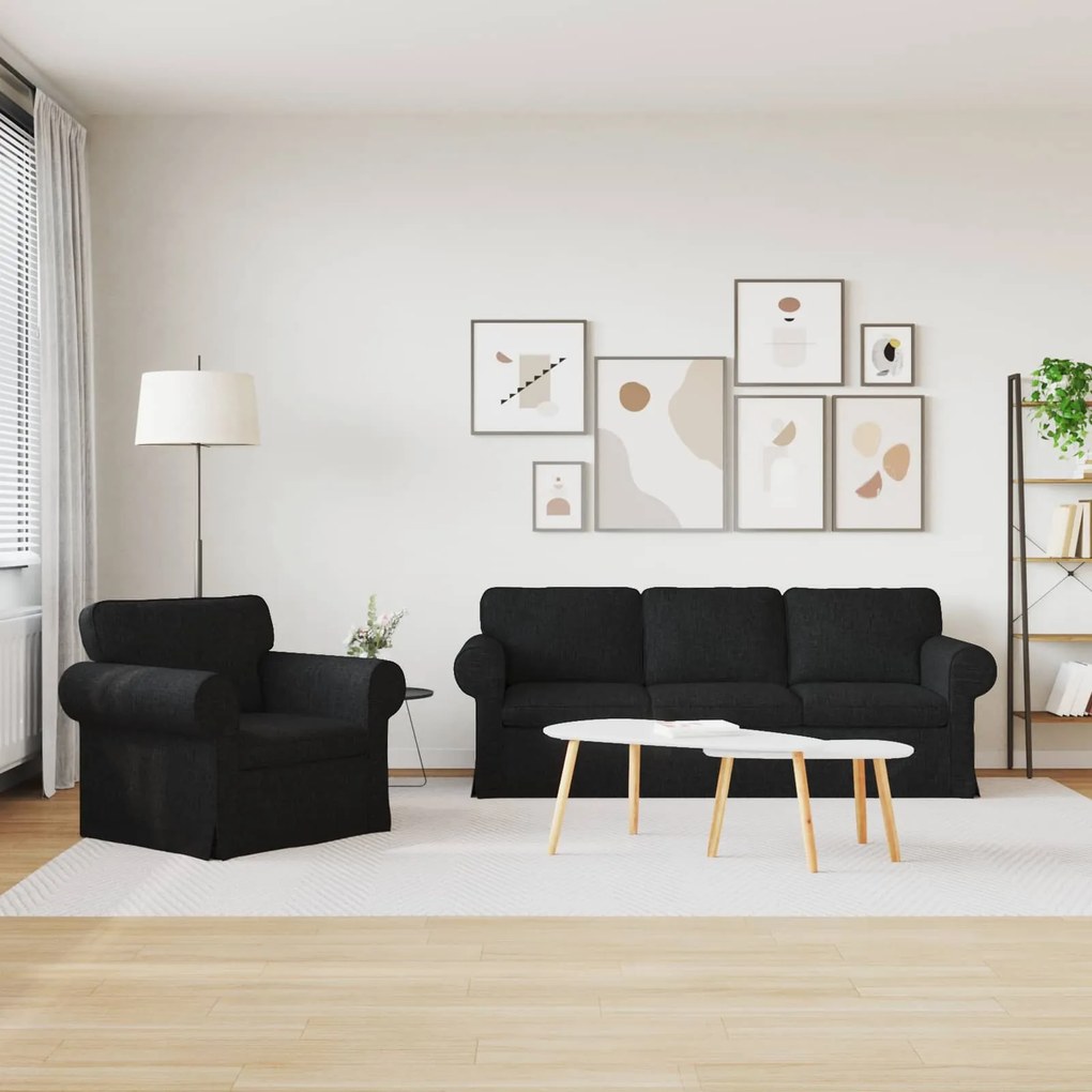 Set pohovek 2 ks Černá textil 3407576