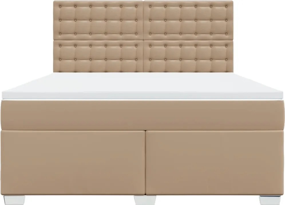 Box spring postel s matrací cappuccino 180 x 200 cm umělá kůže 3293035