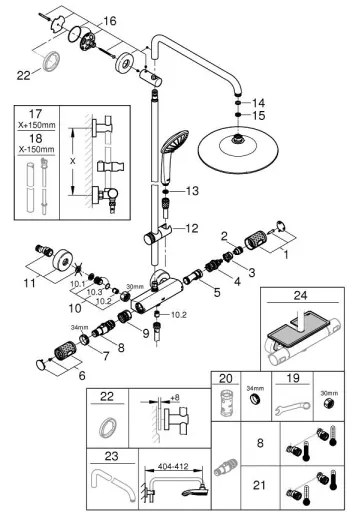 GROHE 26403KF2 - Sprchový systém VITALIO JOY 260 černá