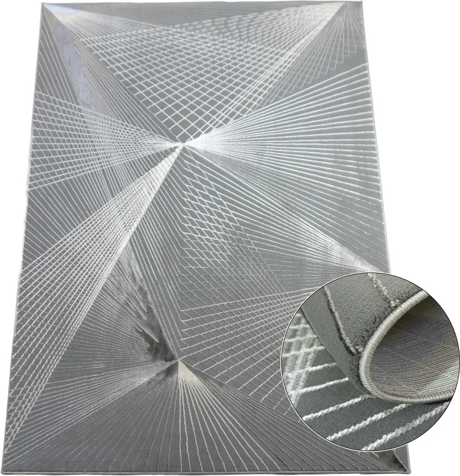 BE Koberec Allianz 6305 GREY - šedý obdélníkový Rozměr: 60x100 cm