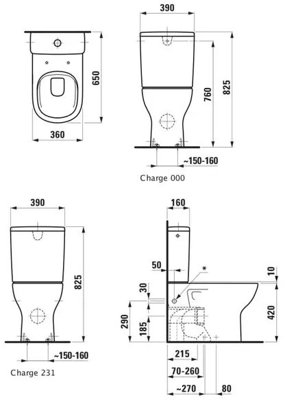 Laufen Lua WC kombi Rimless s nádržkou a sedátkem SoftClose, bílá