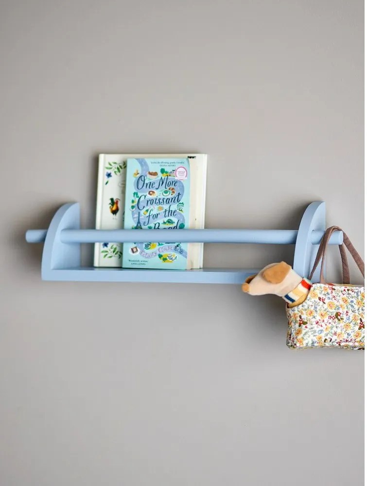 Modrá dětská police z masivu pavlovnie 60 cm Mingus – Bloomingville Mini