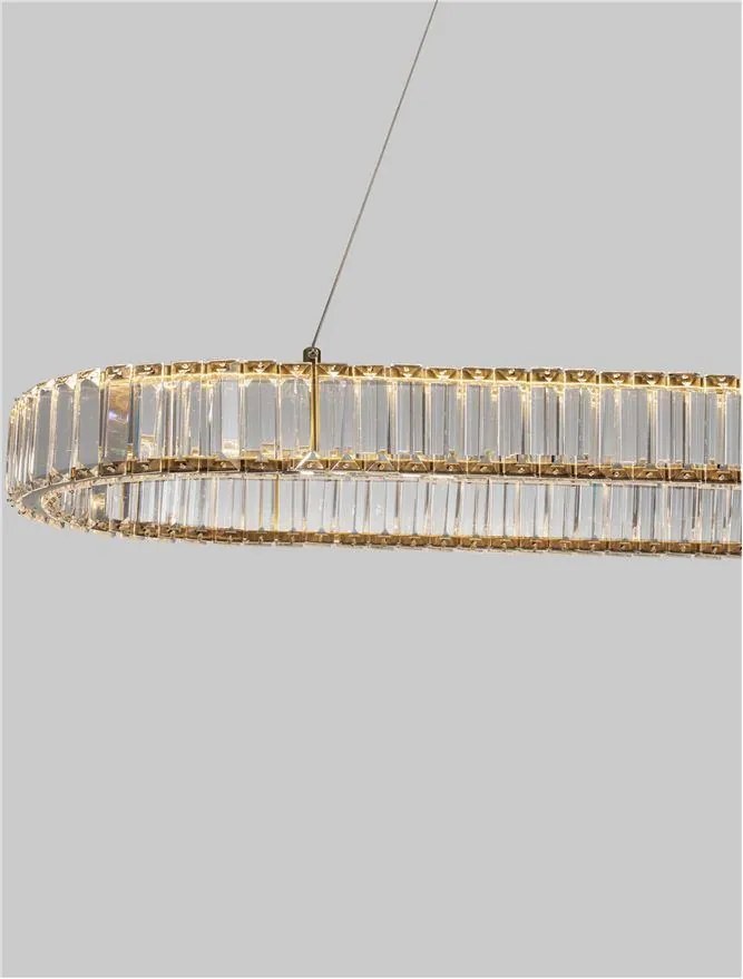 Nova Luce Závěsné designové svítidlo Aurelia 1, zlaté, š. 92cm