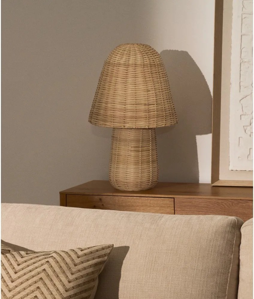 Ratanová stolní lampa v přírodní barvě (výška 65 cm) Neuda – Kave Home