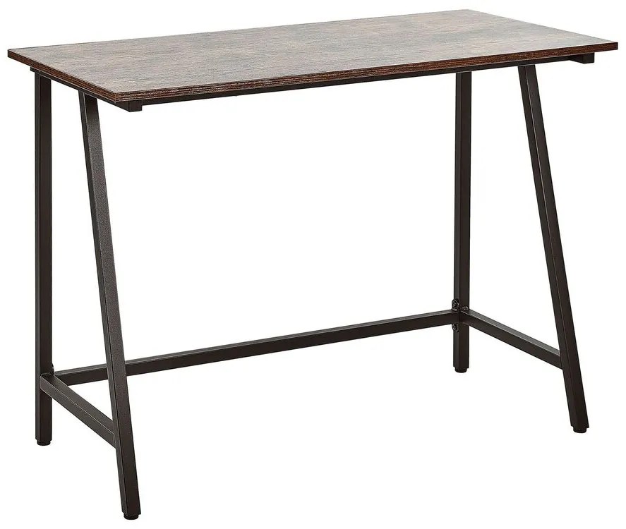 Psací stůl 100 x 50 cm tmavé dřevo/černý VILSECK Beliani