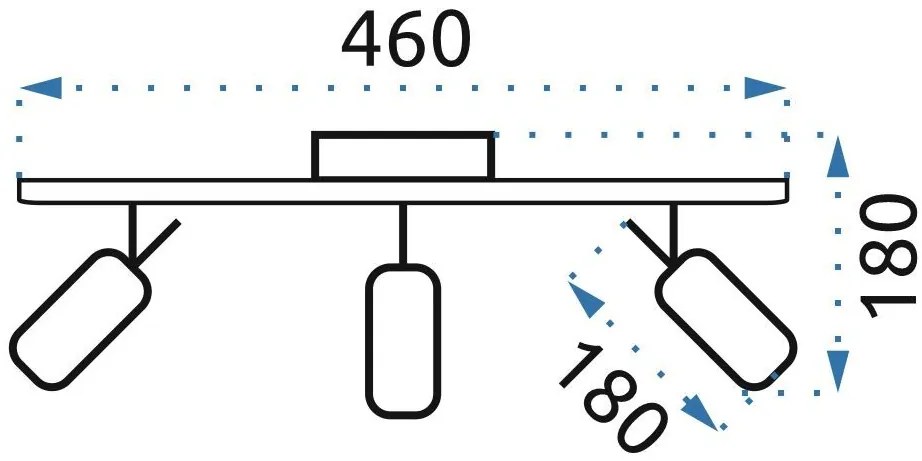 Toolight Stropní / nástěnné bodové svítidlo APP747-3C