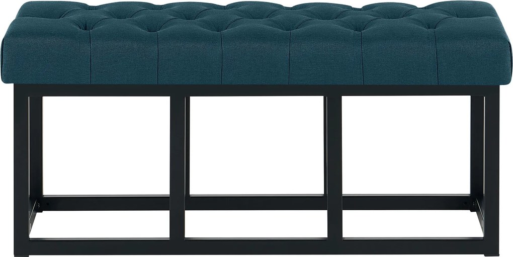 Lavice Amun látka černá konstrukce 100 cm – modrá