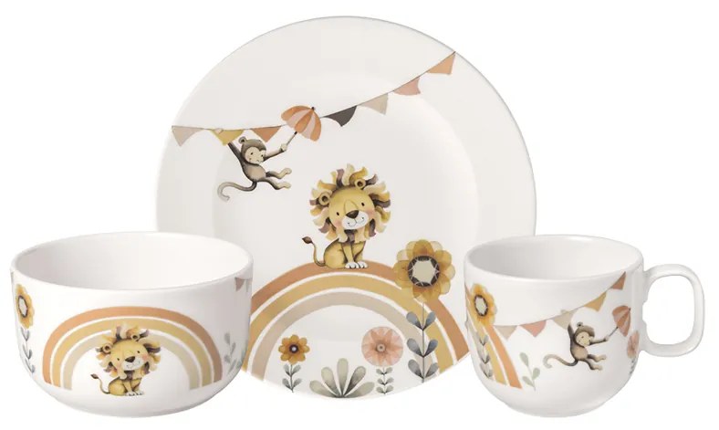 Dětská jídelní porcelánová sada ROAR LIKE A LION, 3 ks