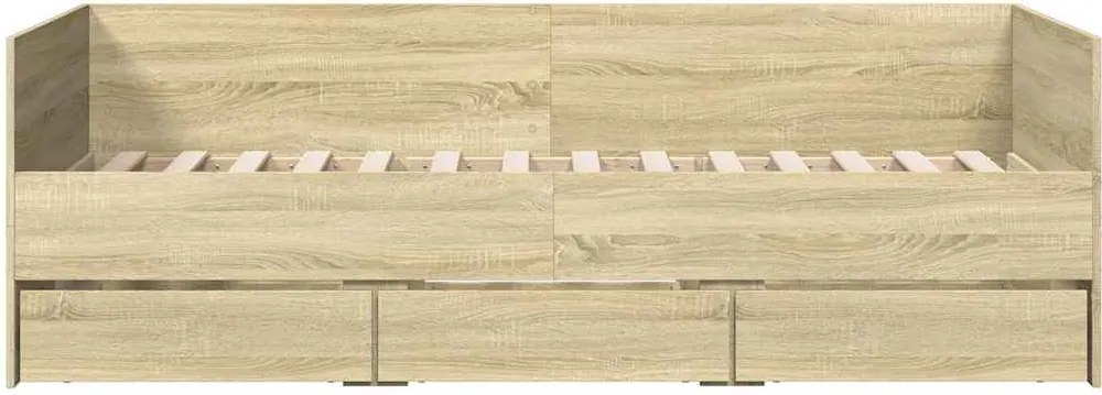 Válenda se zásuvkami bez matrace dub sonoma 90 x 200 cm 3280820