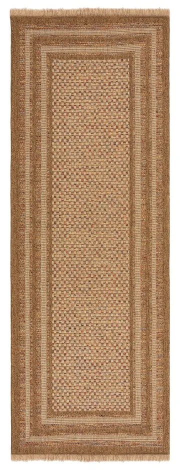 Venkovní běhoun v přírodní barvě 80x230 cm Layla Border – Flair Rugs