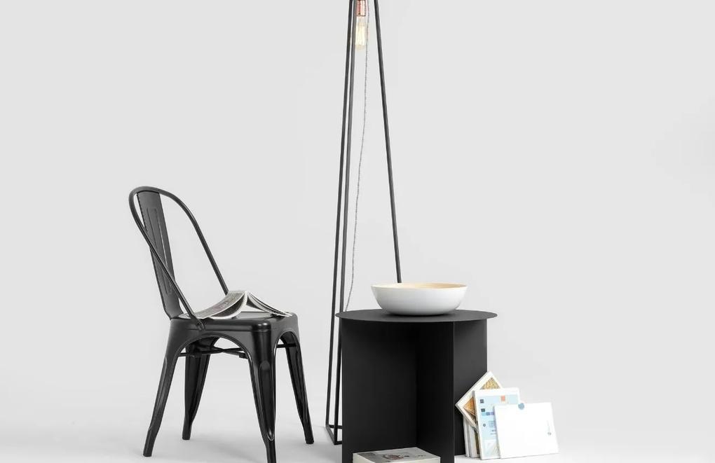 Nordic Design Černý kovový konferenční stolek Elion Ø 50 cm
