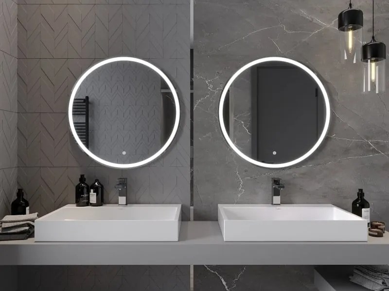 Mexen Gobi koupelnové zrcadlo s osvětlením, kulaté 70 cm, LED 6000K, proti zamlžení - 9801-070-070-611-00