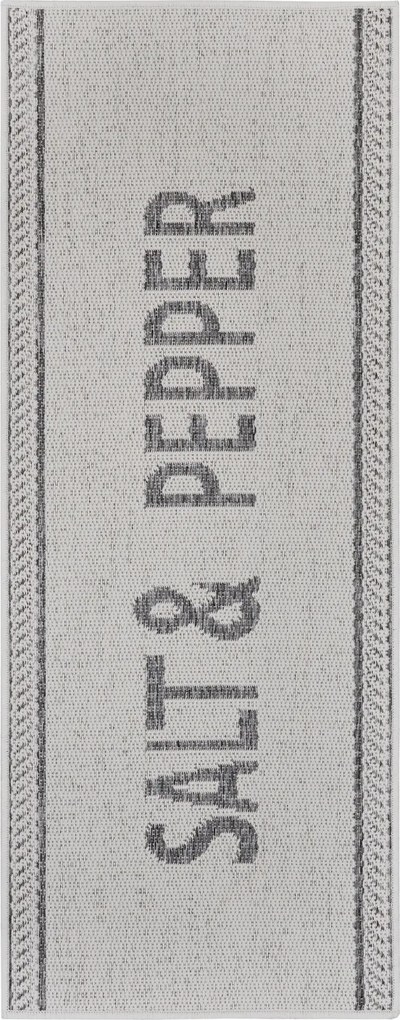 Hanse Home, Běhoun Cucina Salt & Pepper 105626 Cream Grey, 62x150, bílá, kuchyně