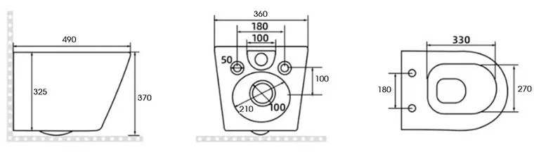 BPS-koupelny Podomítkový modul Geberit DuoFix s WC mísou PK-WH-GL-RIM-03 + ovládací tlačítko Delta 20 bílá