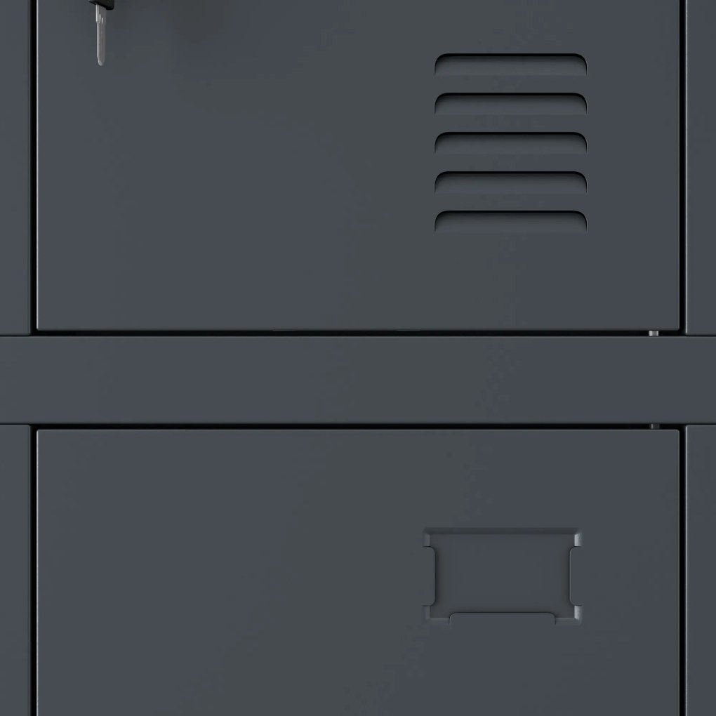 Šatní skříň s 12 uzamykatelnými boxy, antracitová, 900x1850x400 mm: MARCIN