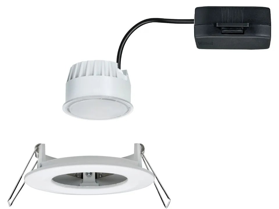 Paulmann 93459 LED Coin Nova round, kulatá bodovka v bílé úpravě, 1x6,5W LED 2700K, prům.7,8cm, IP44