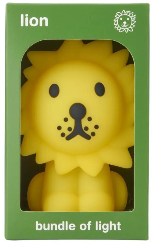 Žlutá plastová dětská LED lampa Mr. Maria Lion 11 cm