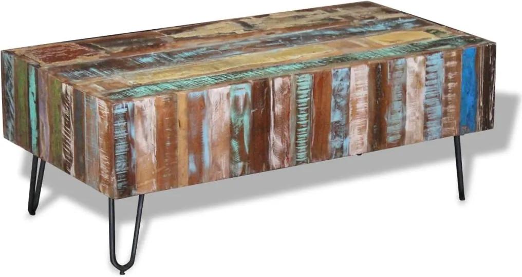 Konferenční stolek - masivní recyklované dřevo | 100x50x38 cm