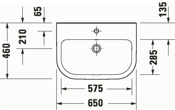 Duravit 23986500002 - Závěsné umyvadlo D-CODE 65x46 cm keramika/lesklá bílá
