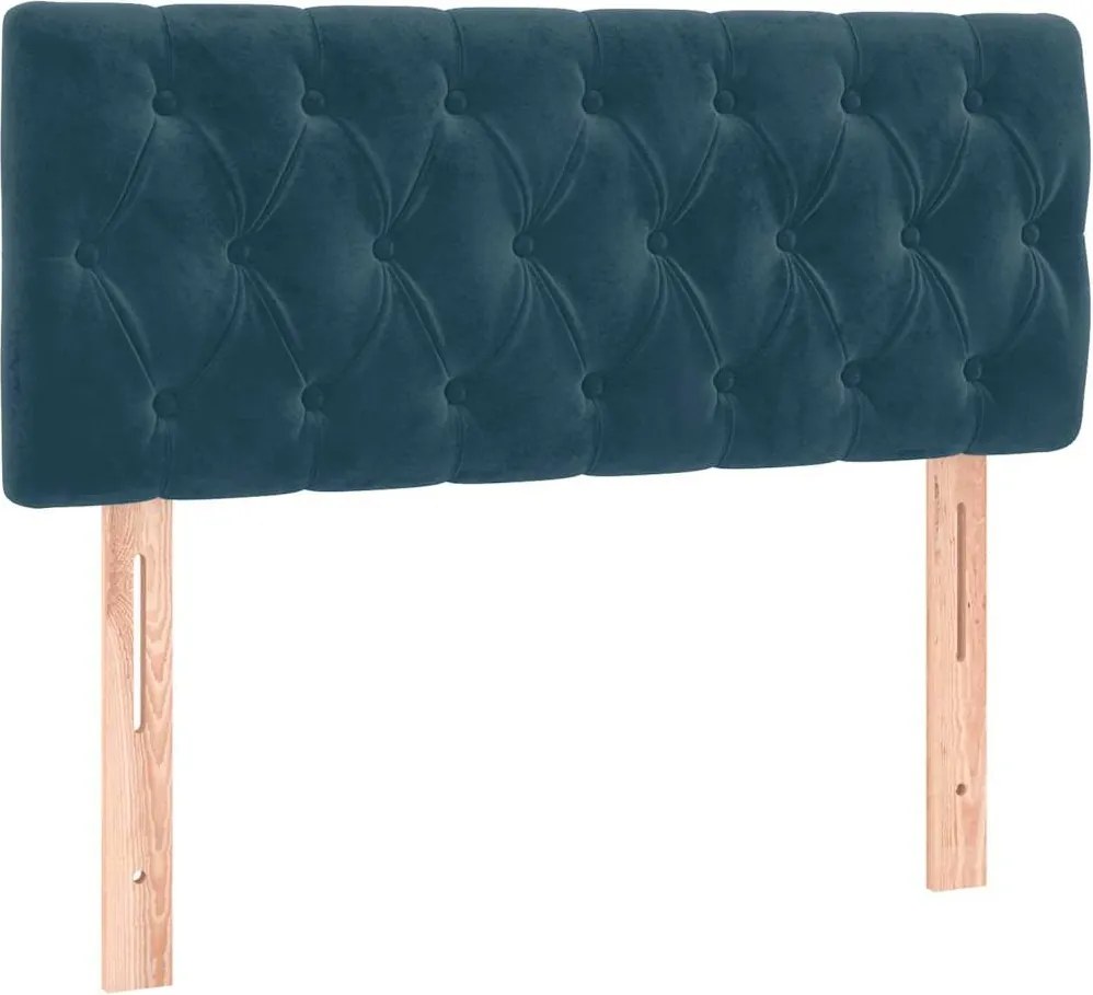 Box spring postel s matrací a LED tmavě modrá 120x200 cm samet 3134577