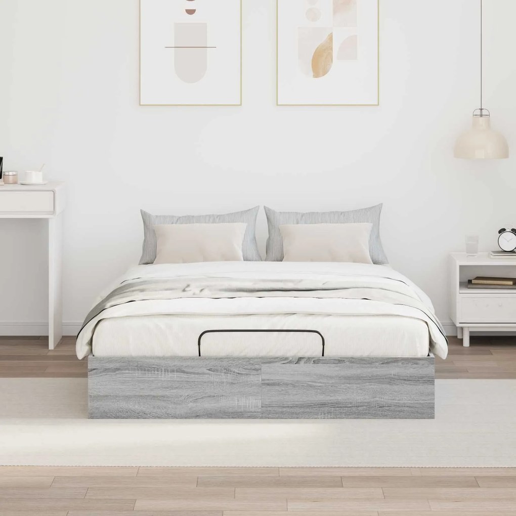 Ottoman postel Šedá Sonoma 203 x 120 x 25 cm Dřevěný materiál 3409242