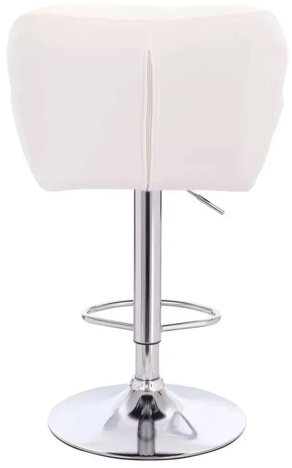 LuxuryForm DESIGN Barová židle MILANO VELUR na stříbrné kulaté podstavě - bílá