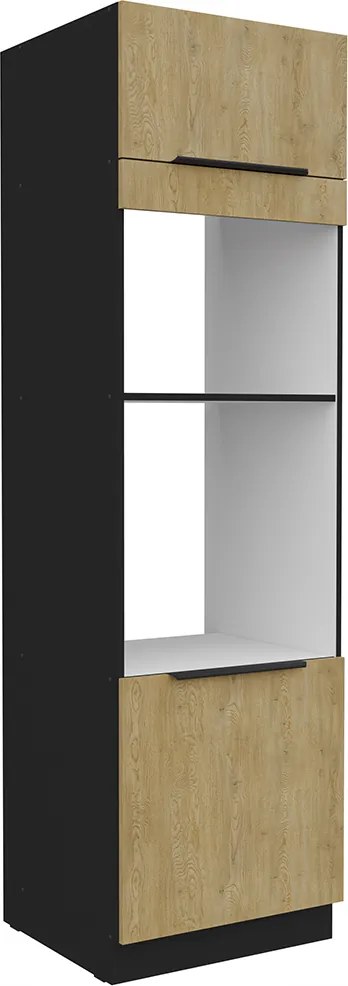 CREMONA cc | vysoká skříňka 60 DPM-210 2F na vestavnou troubu a mikrovlnku | 60 cm | černá/cremona