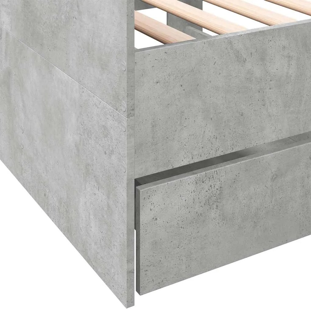 Válenda se zásuvkami bez matrace betonově šedá 100 x 200 cm 3280814