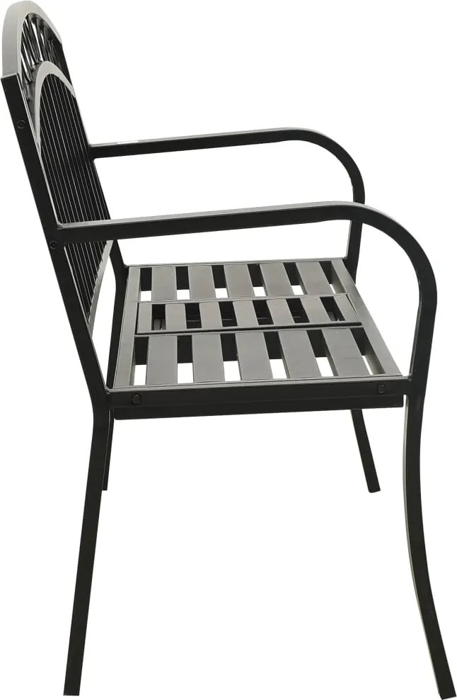 Zahradní lavice se stolkem černá 120 cm ocel 319584