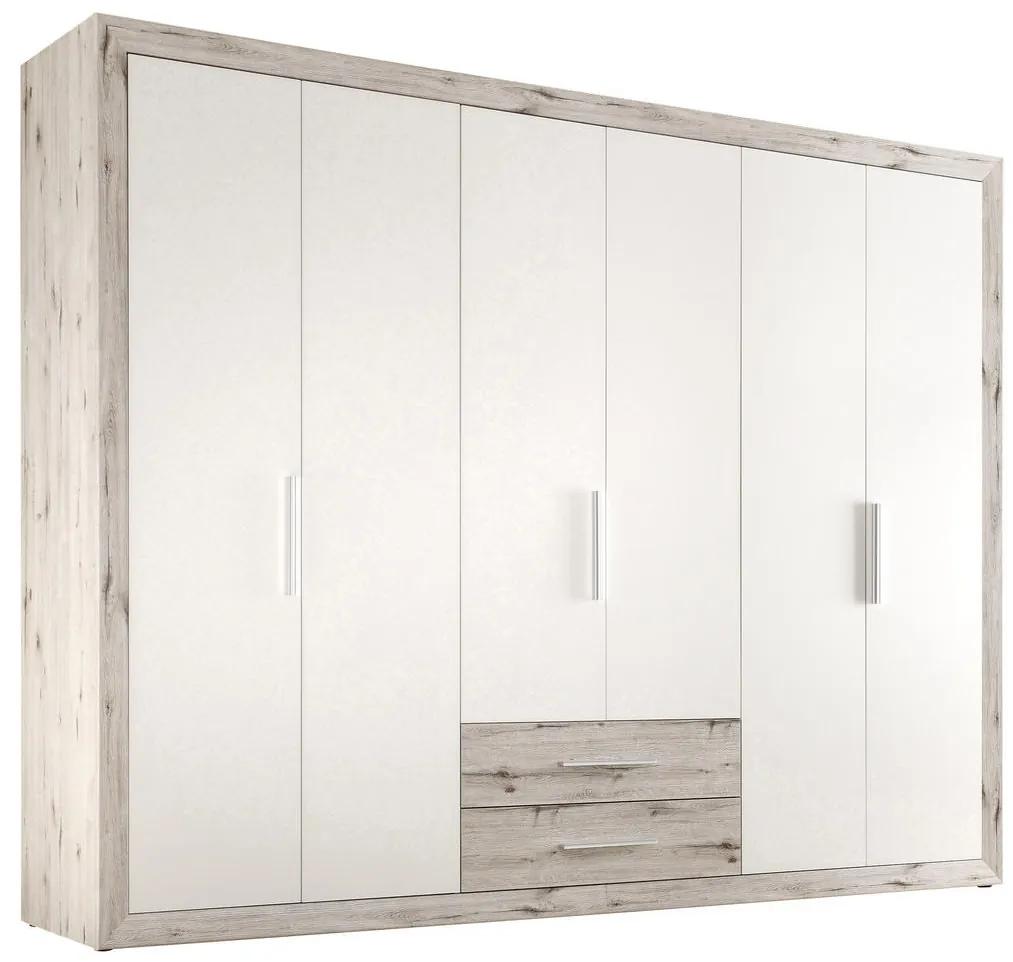 XXXLutz SKŘÍŇ ŠATNÍ, bílá, barvy dubu, 289/225/59 cm Boxxx - Skříně s otočnými dveřmi