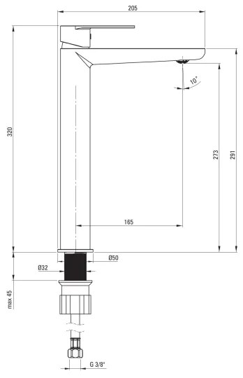 Deante BGA_020K - Umyvadlová baterie ALPINIA lesklý chrom