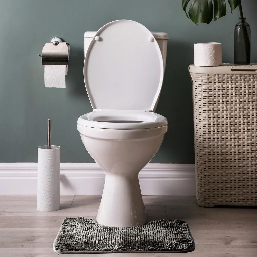 Tmavě šedé WC koupelnové předložky v sadě 2 ks 80x50 cm Bati – Restilo