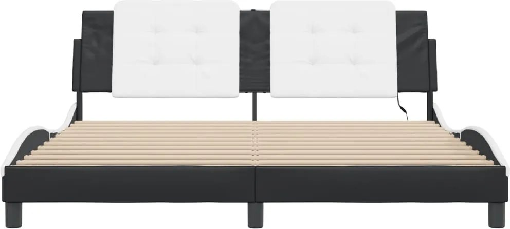 Rám postele s LED bez matrace Zadar černý a bílý 180x200 cm 3214129