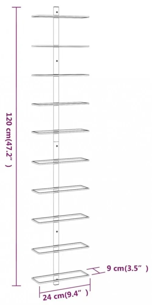 Nástěnný stojan na víno na 20 lahví 2 ks Dekorhome
