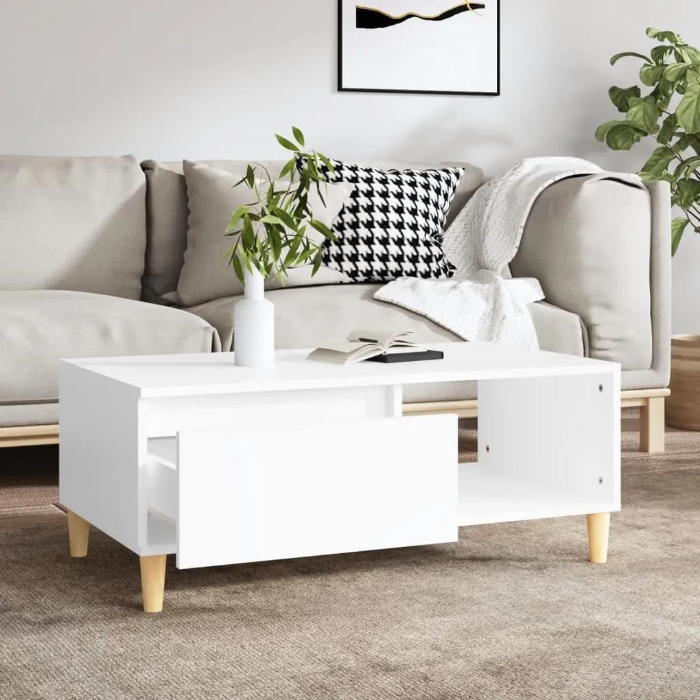 vidaXL Konferenční stolek 90 x 50 x 36,5 cm kompozitní dřevo [821044] Barva: Bílá