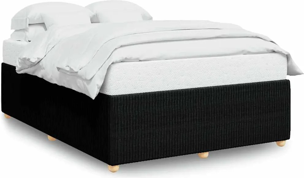 Rám postele bez matrace černý 140 x 190 cm textil 3284937