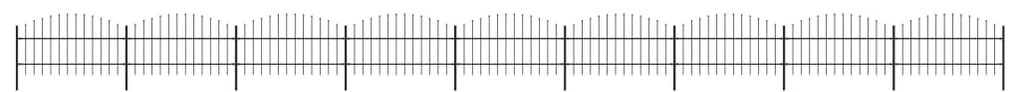 vidaXL Marketos Zahradní plot s kopím nahoře ocelový 1603,5 x 100 cm černý