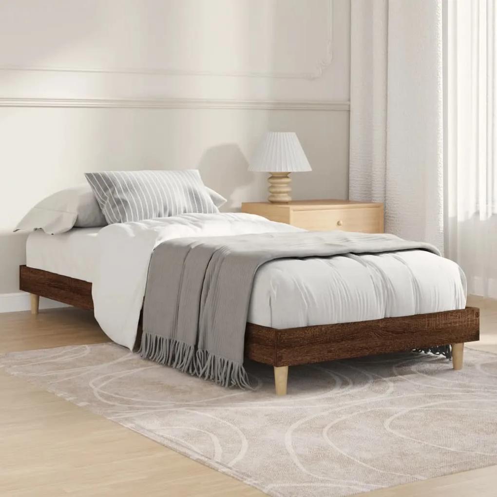 vidaXL Rám postele 75 x 190 cm kompozitní dřevo [832102] Barva: hnědý dub