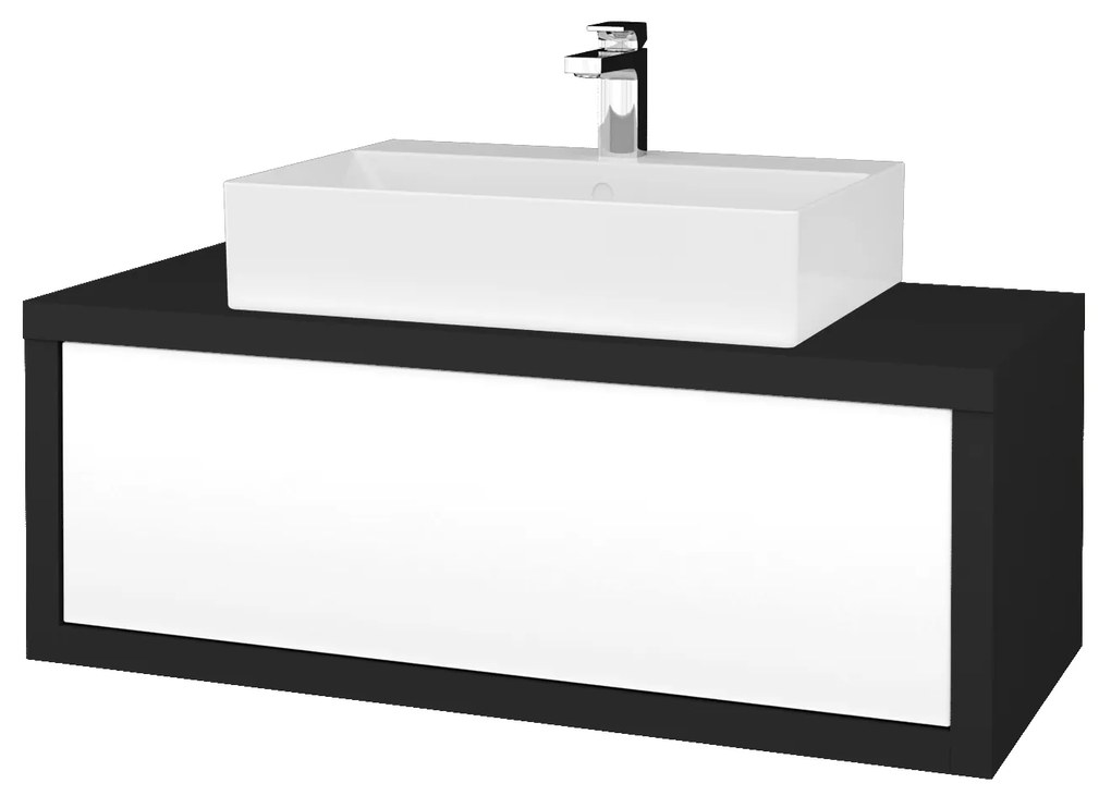 Dřevojas Koupelnová skříň STORM SZZ 100 (umyvadlo Kube) Varianta: L01 Bílá vysoký lesk / IND Individual